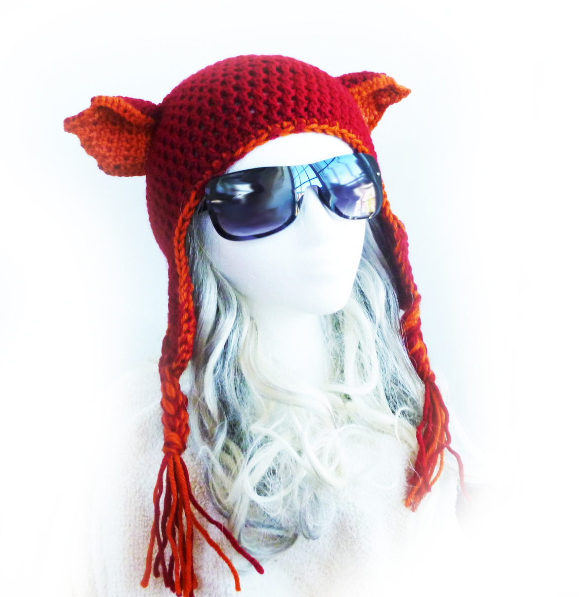 Firefox Ahri League Of Legends Inspired Hat. Red Fox Ears Earflap ...